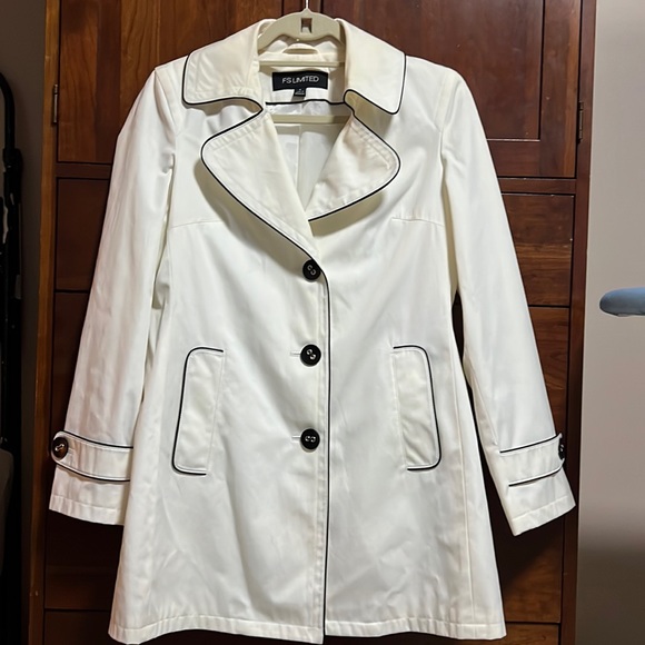 Fs Limited | Jackets & Coats | Fs Limited White Trench Coat With Black ...